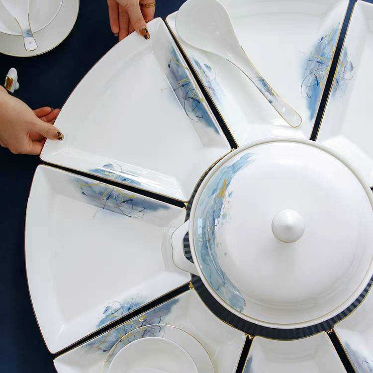 合家歡骨瓷團圓鍋碟Chinese plates and soup bowl sets