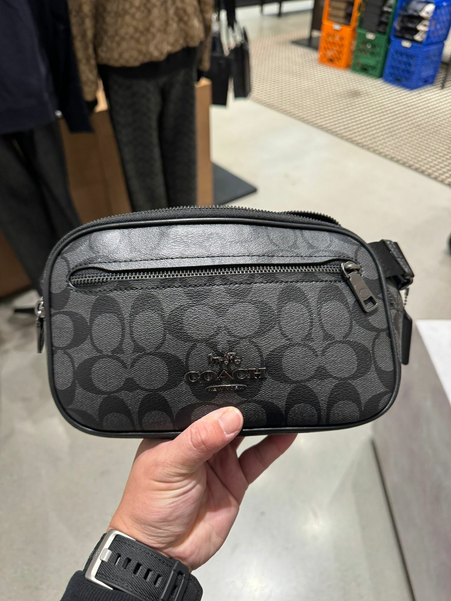 Coach Elias Belt Bag 腰包/胸包 (滿版黑)