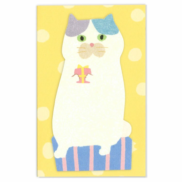 ACTIVE CORPORATION｜毛茸茸三色貓 迷你留言卡