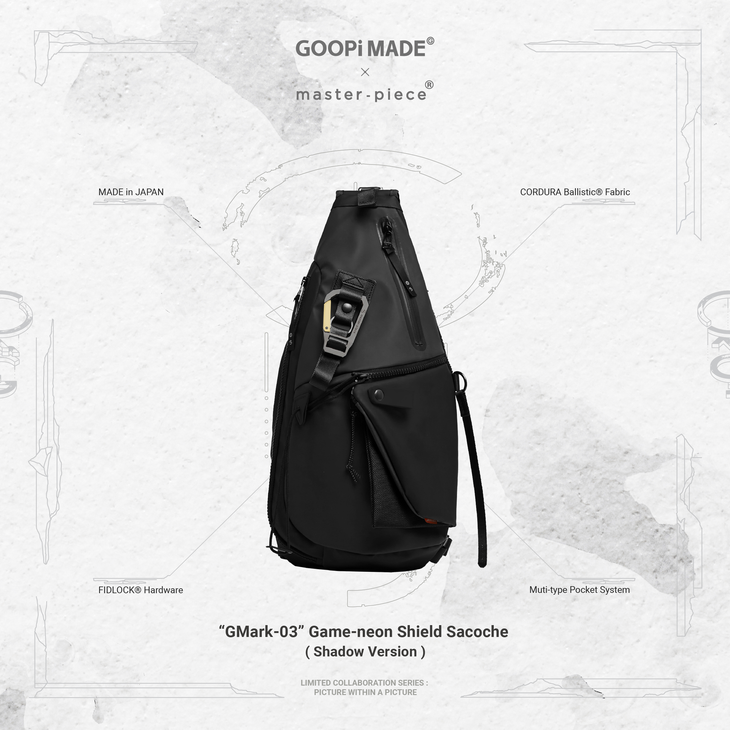 “GMark-03” Game-neon Shield Sacoche -Shadow Version