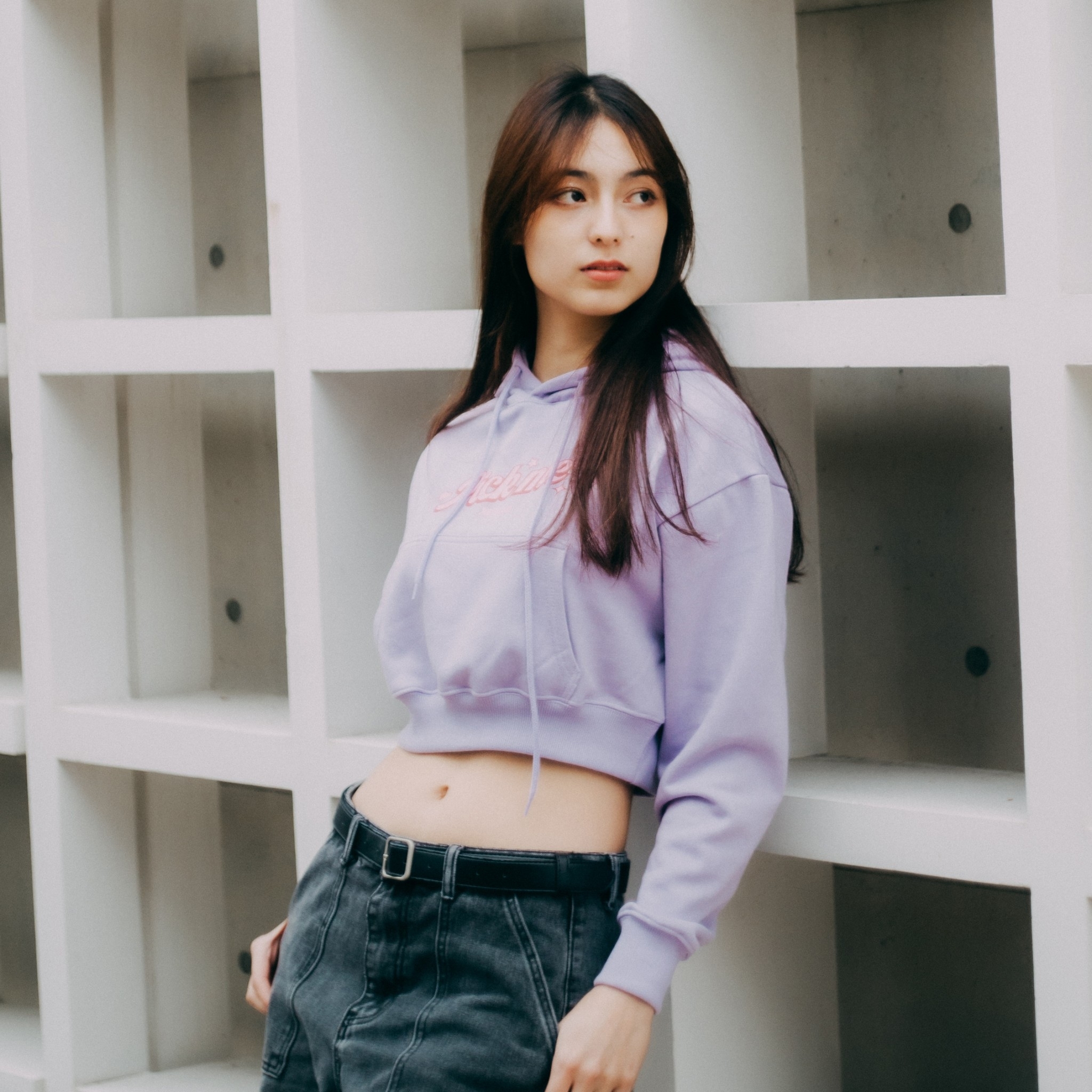 XCTRL 選我選我短版帽T-粉紫