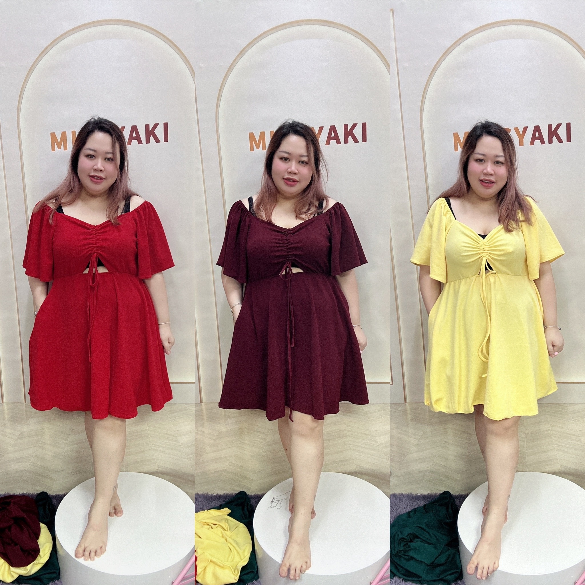 A253 - Plussize Dress *Bust 38 to 54inch, Hip 70inch, Length 90cm