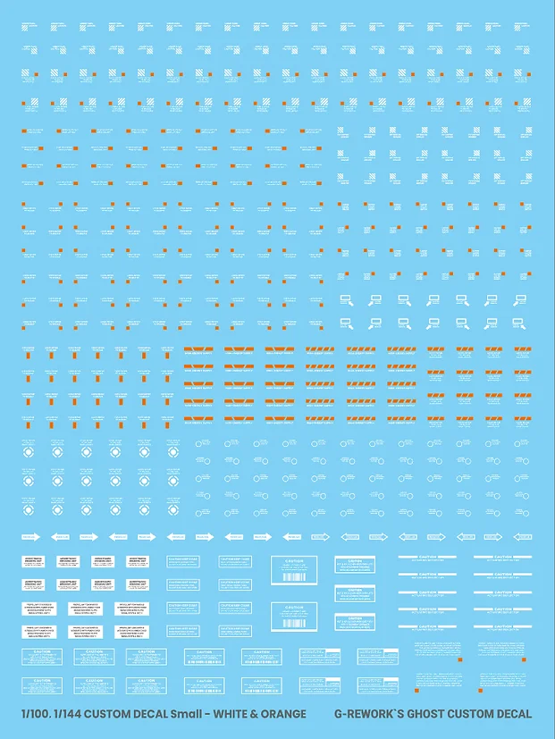 1/144,1/100 CUSTOM DECAL [White/Orange]
