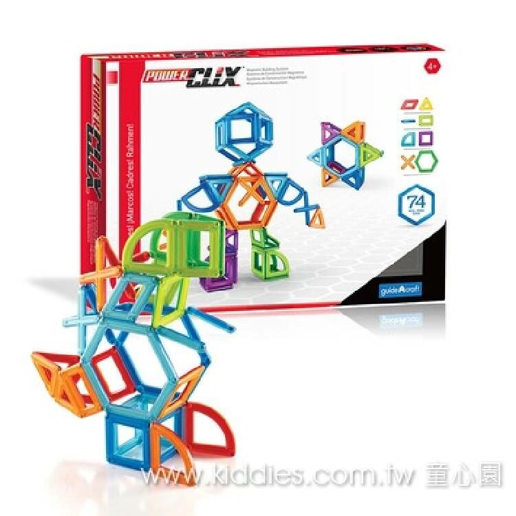 【Guide Craft POWER CLIX】建構積木 - 磁力空心積木 (74件) G9201