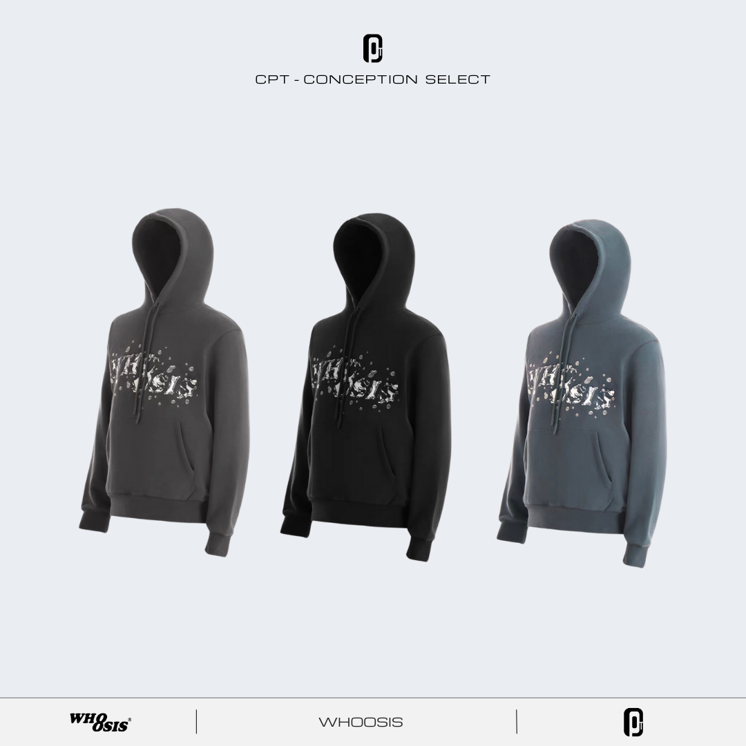 WHOOSIS 水銀露珠LOGO 重磅純棉 BOXY短寬 帽T