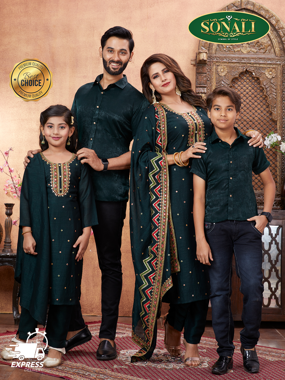 Sonali Premier Quality Family Collections - Green