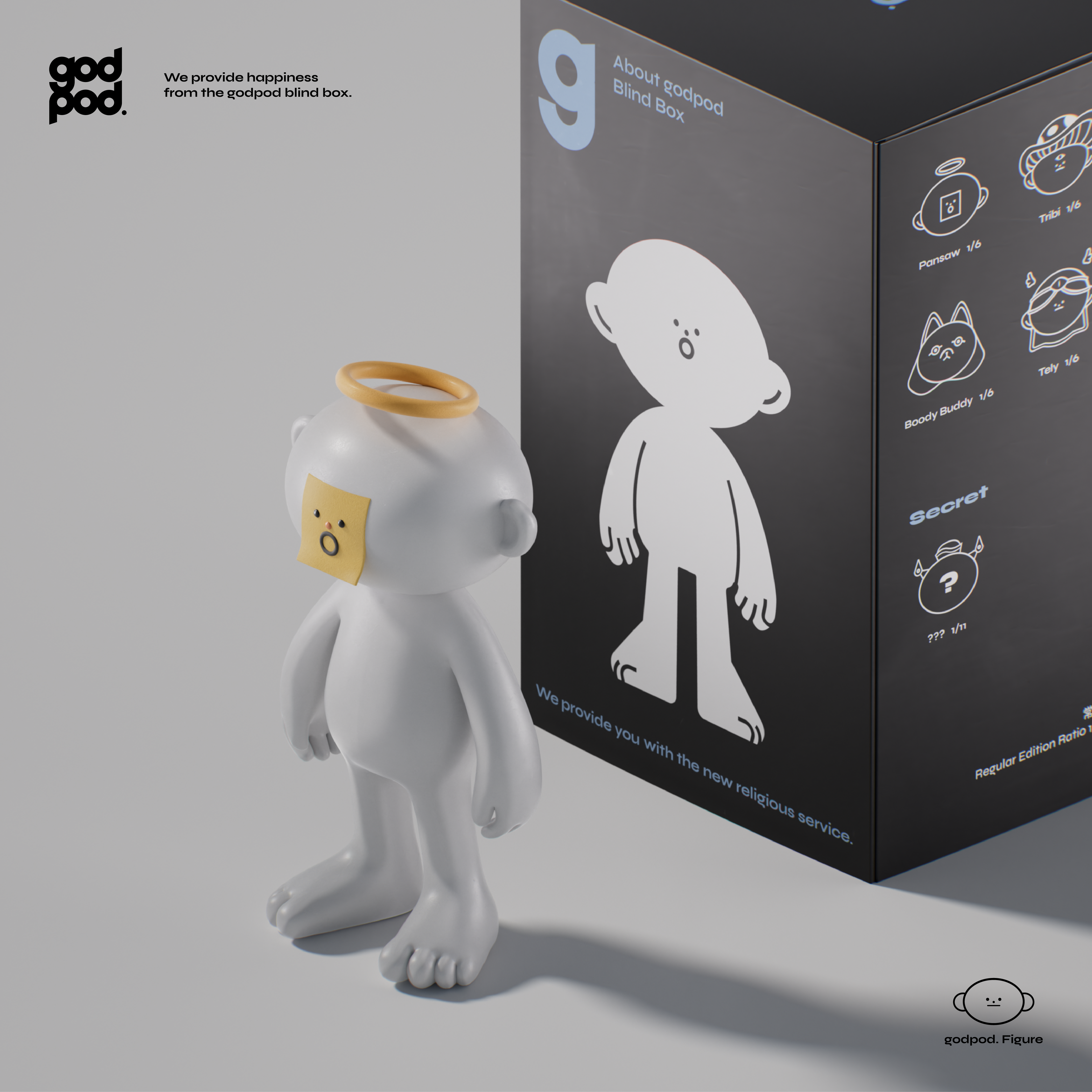godpod 經典系列公仔盒玩 / 6種隨機發貨