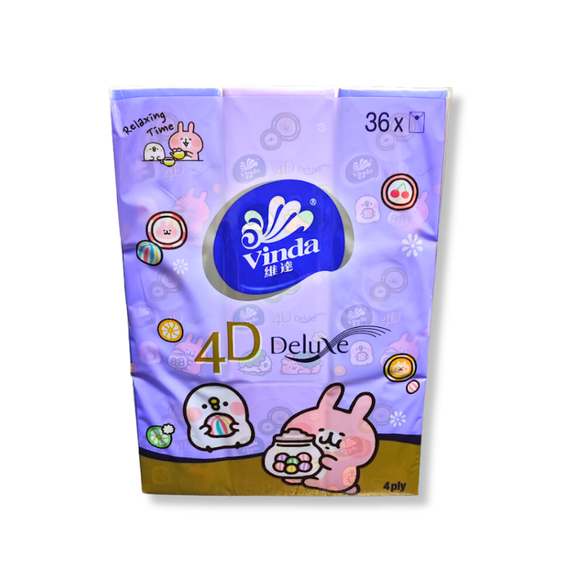 維達 Vinda 4層 4D立體壓花迷你紙手巾 紙巾 (天然無香) (36包裝)