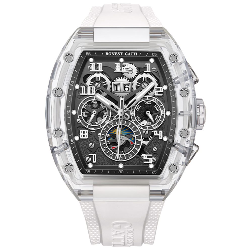 BONEST GATTI Watch| 寶加地腕錶 |晶鑽王者 - 透光白