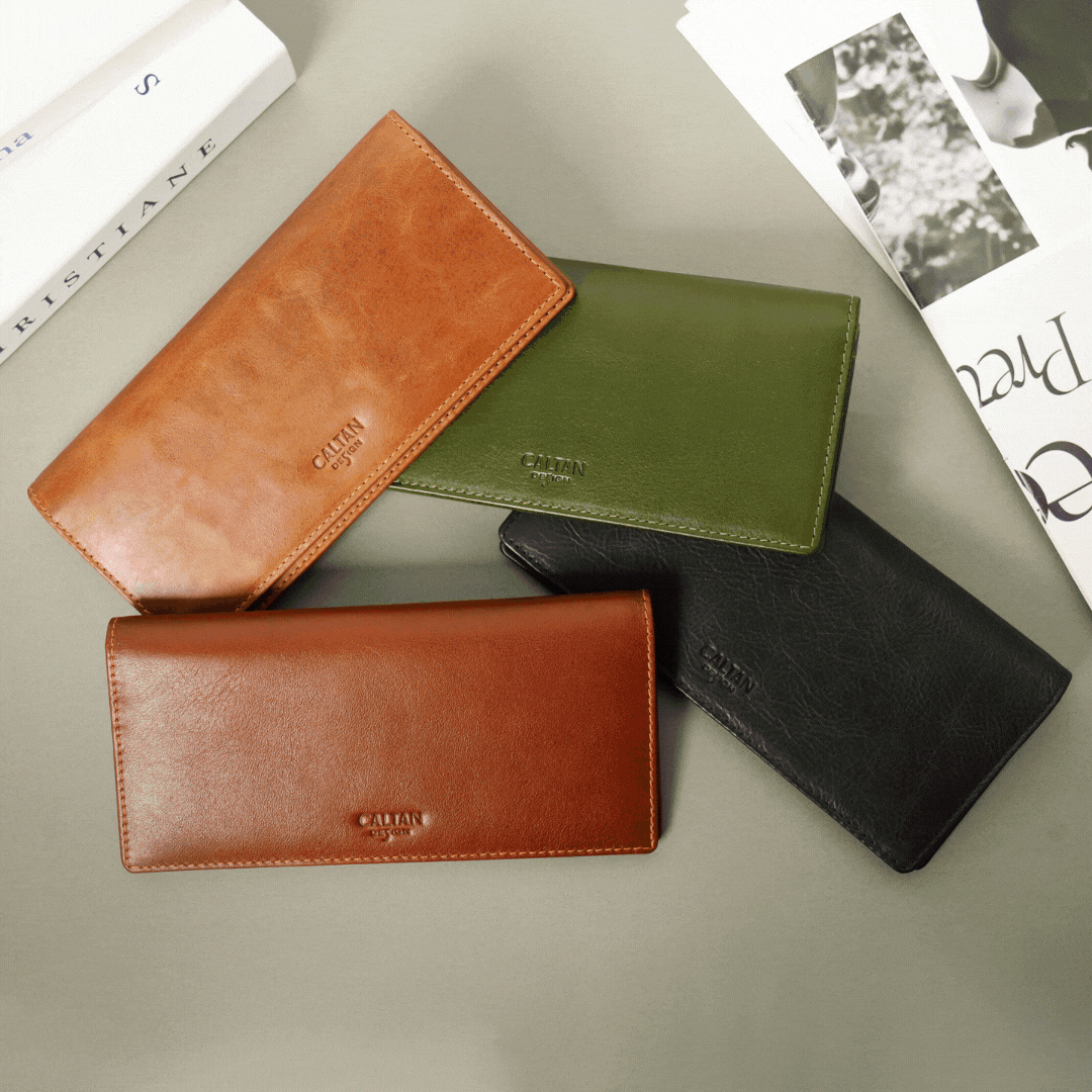 牛皮/長夾【CALTAN】經典不敗兩折式真皮長夾071822-五色