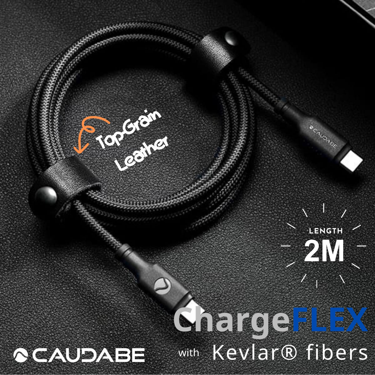 Caudabe ChargeFlex 超強悍充電線 Kevlar®