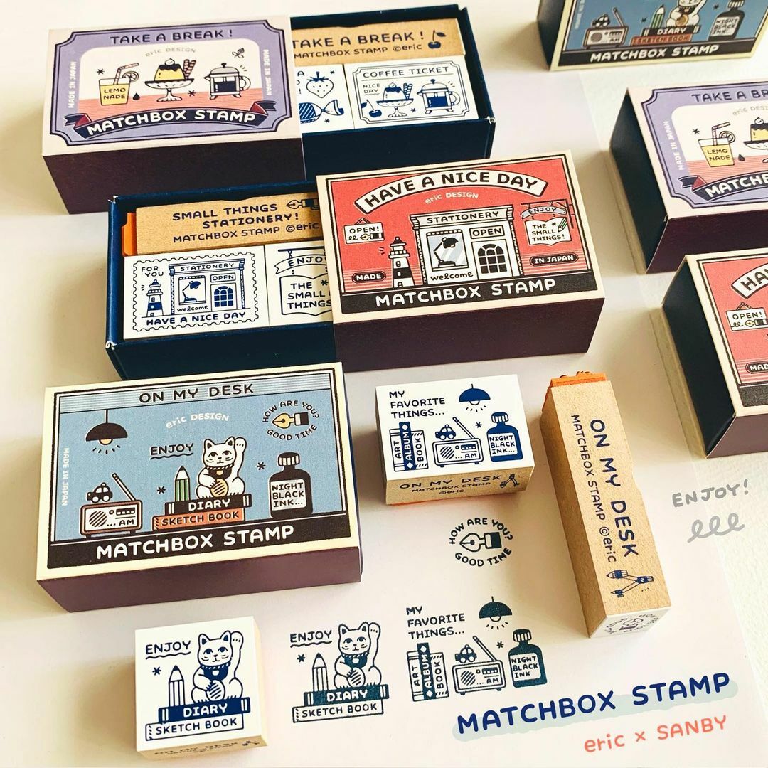 eric x SANBY 合作款 MATCHBOX STAMP 火柴盒印章組 (共3款)