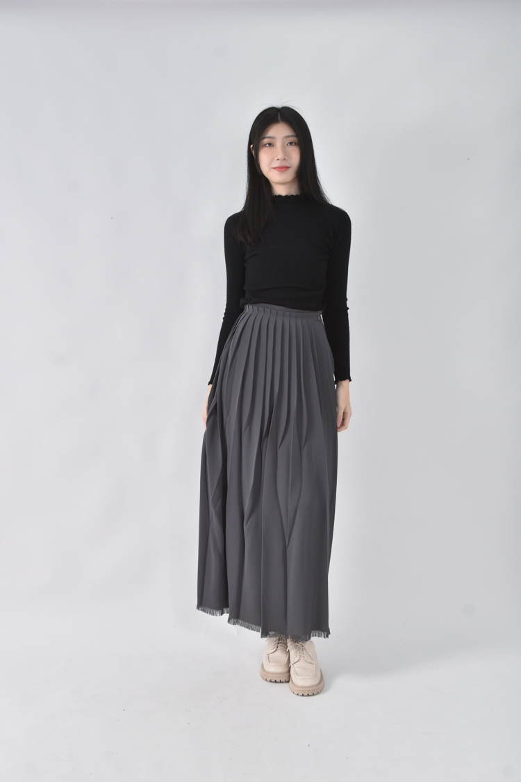 二拾衫-(S) rodika zanian秋冬百褶灰色長裙二手衣｜30日無條件退貨