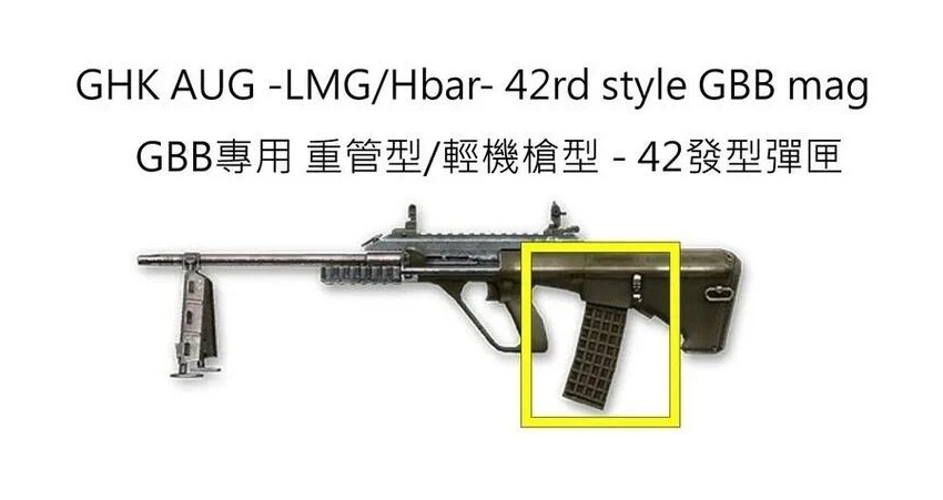 GHK AUG LMG HBAR 42發加長型彈匣 GBB專用 24975