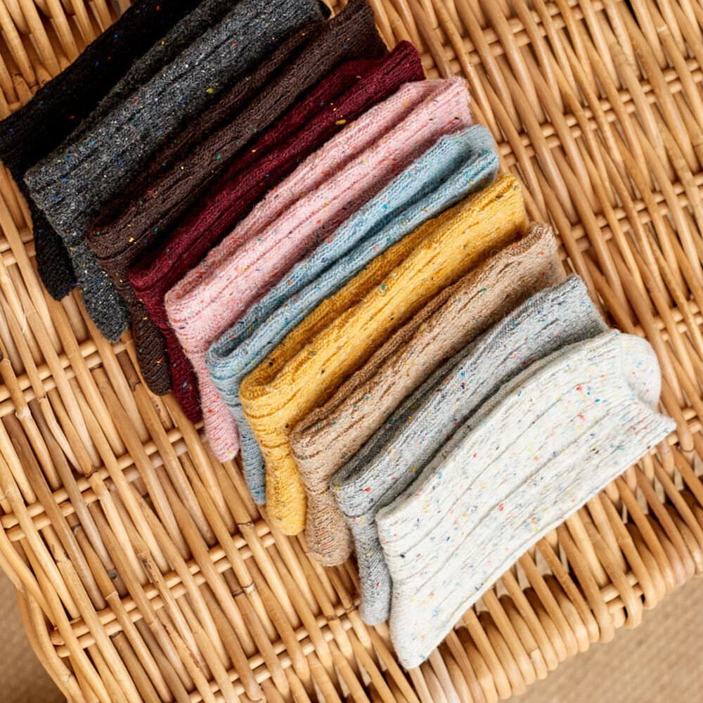 【3 Pairs SET】Banana Sisters R-Bow Wool Wrapsa Socks