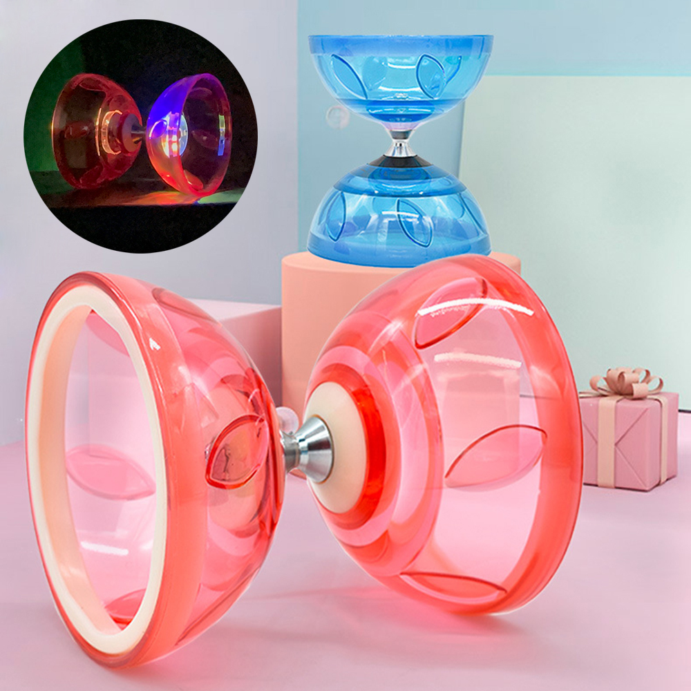 【AFAMIC 艾法】超炫led發光初學長軸安全軟式三培鈴學生扯鈴 附收納袋 扯鈴專用繩(比賽專用 技術 花式