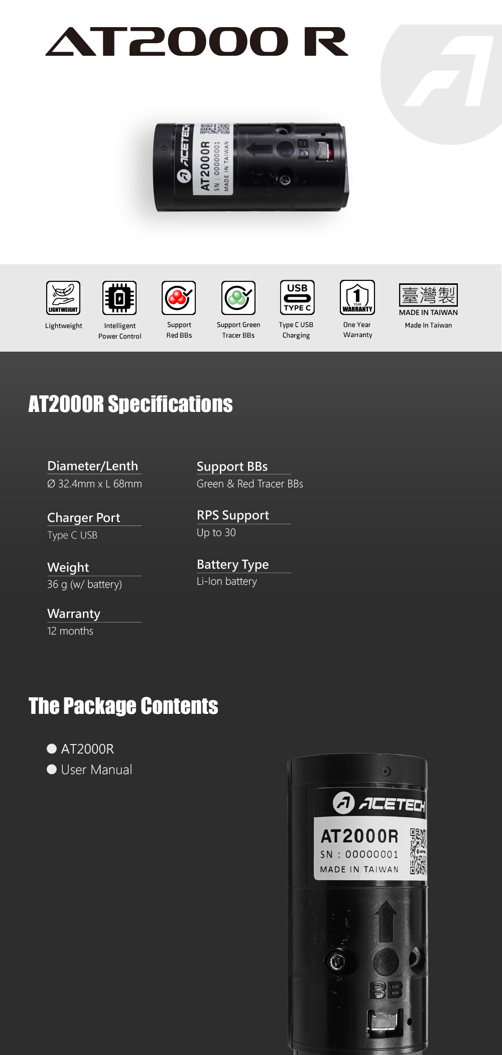 Acetech AT2000 R Tracer Unit Module
