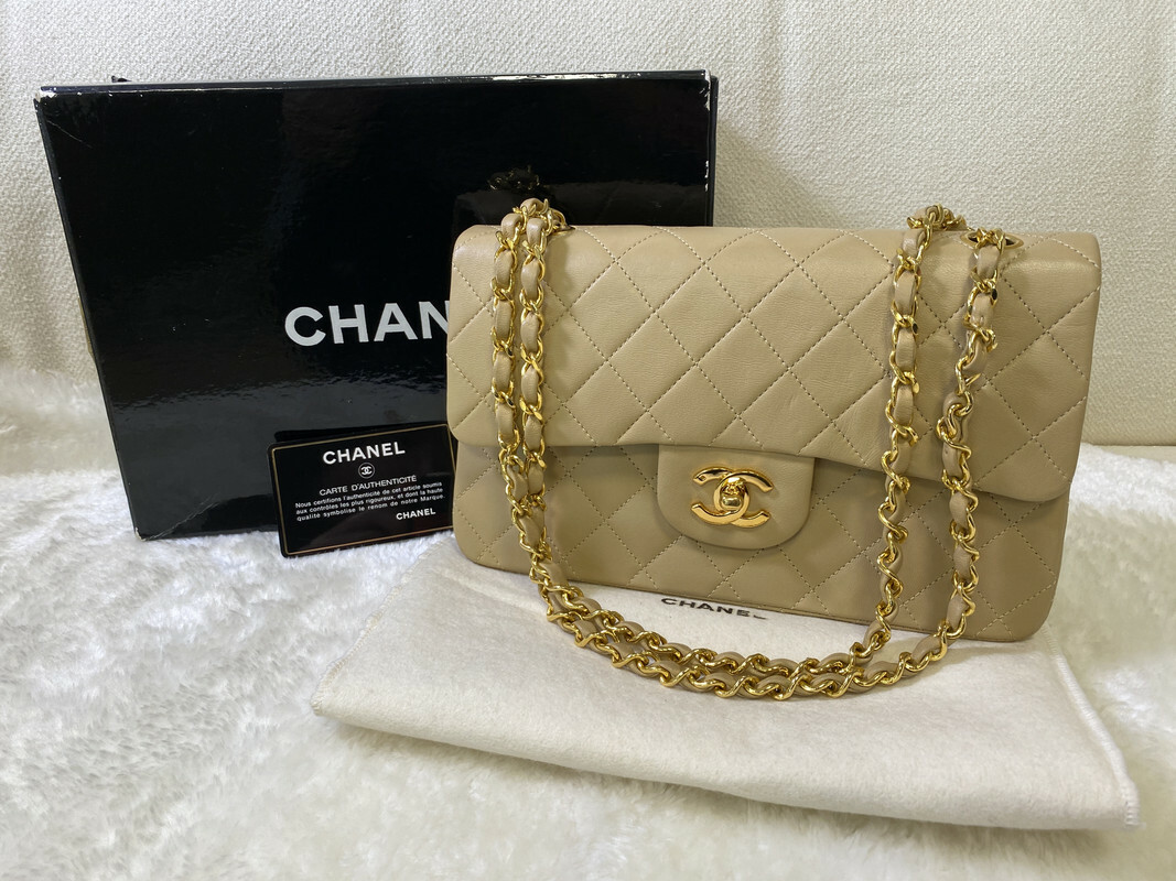 Chanel CF23 Small Classic Flap Bag Beige