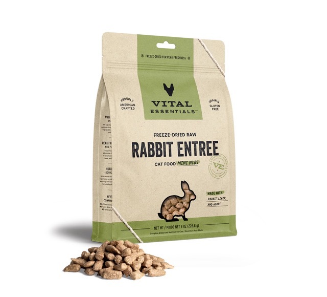 Vital Essentials Rabbit Mini Nibs 凍乾脫水生肉貓糧 - 兔肉配方(迷你肉粒)