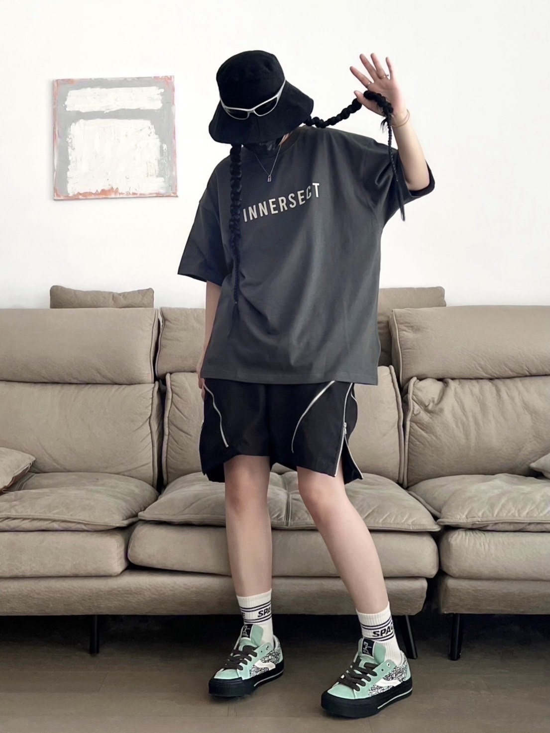 INNERSECT 三生萬物 胸前字母 循環LOGO 男女同款 INN23SSTTE18