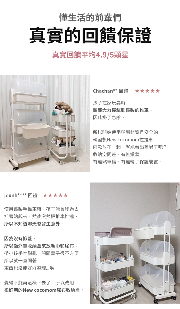 韓國 Plafarm 移動式防塵收納拉拉車 -多款可選｜俏媽咪親子生活館