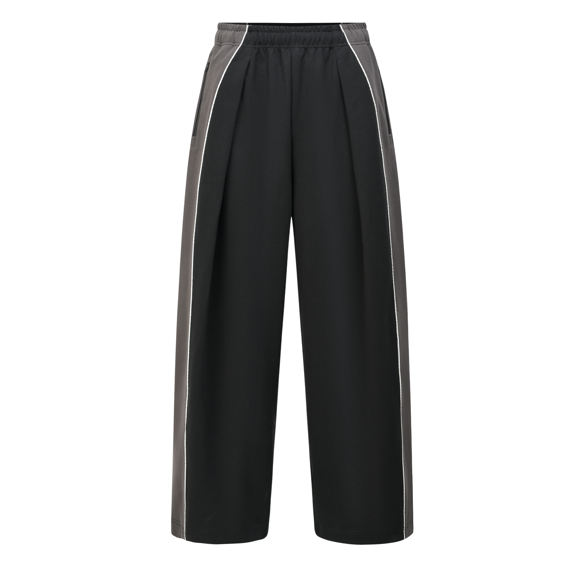 Monblack Wide-Leg Stripe Track Pants