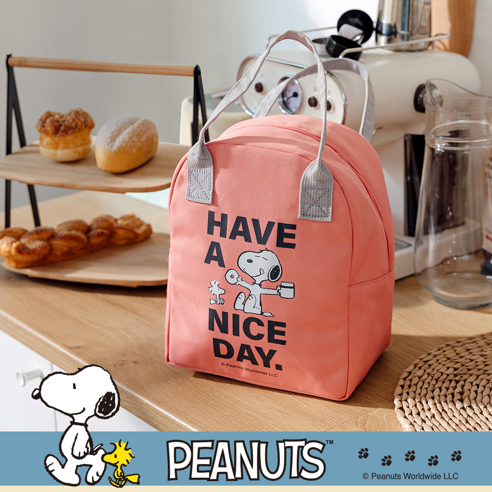 SNOOPY史努比 x Kiiwi O! 聯名款．立體大空間蛋型保溫袋NICE DAY 粉