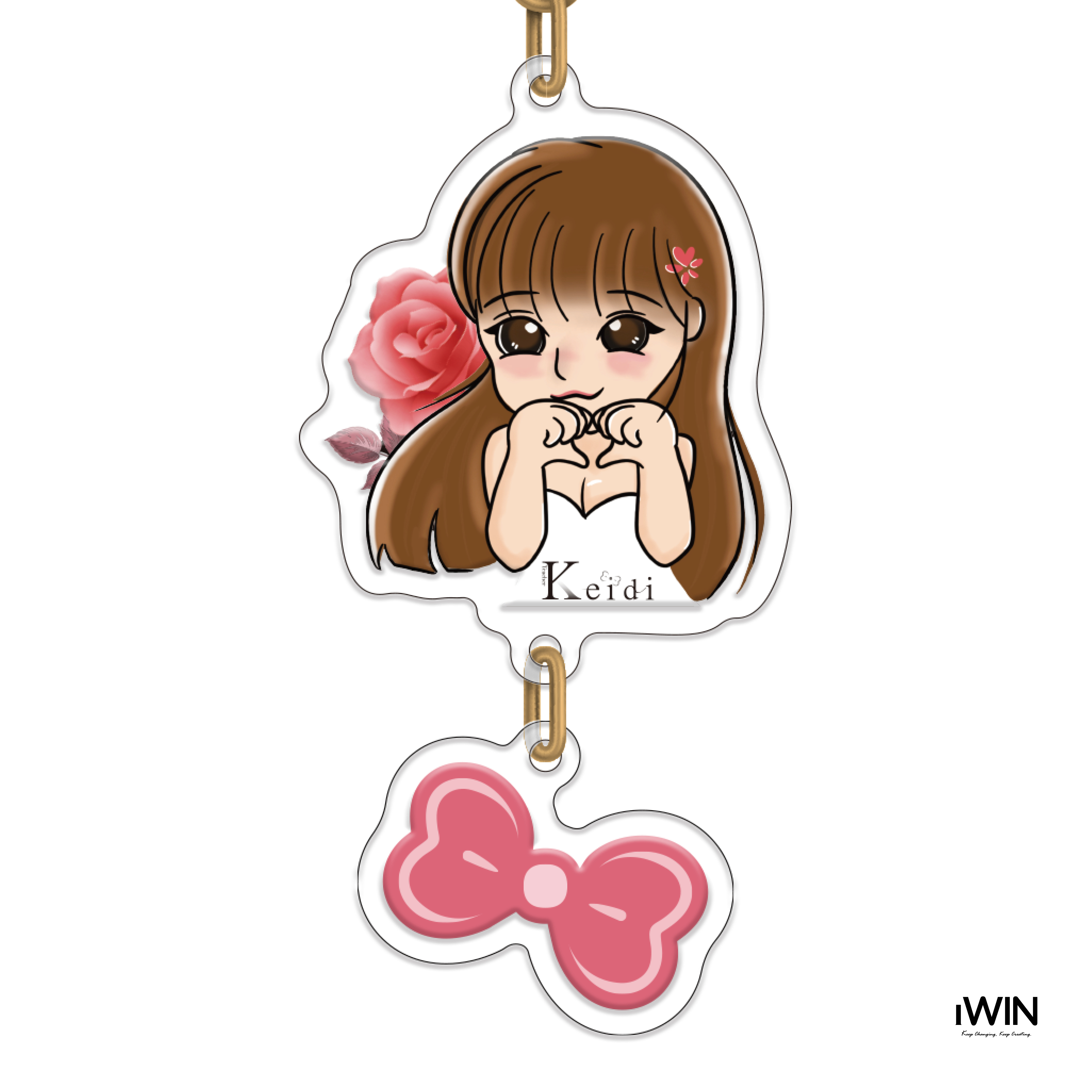 【套組獨家商品】凱蒂老師Teacher Keidi聯名串串鑰匙圈｜Books寫真｜iWIN曖維購物