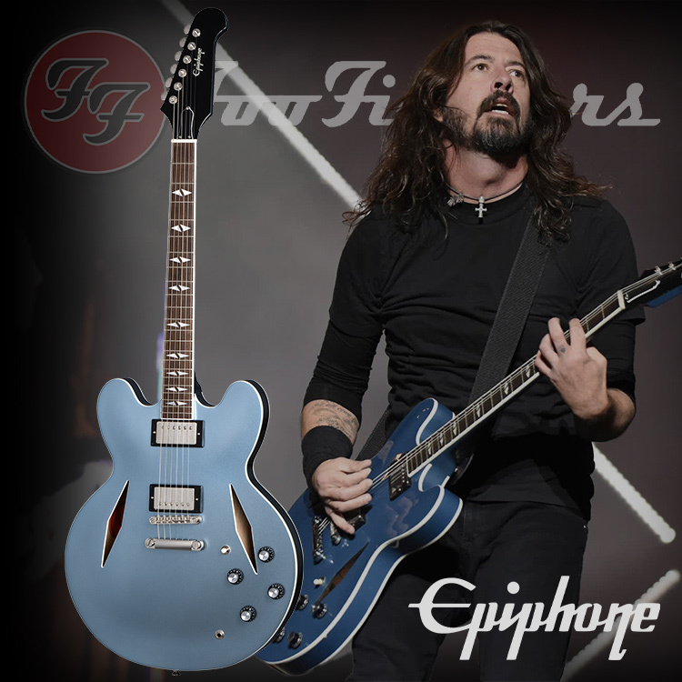 【又昇樂器.音響】Dave Grohl 簽名款 Epiphone DG-335 Pelham Blue 半空心