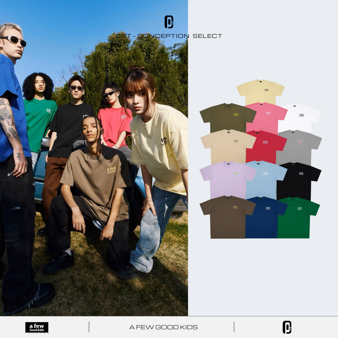 AFGK 13色 基礎標語印花Logo重磅純棉 落肩 寬鬆 短袖