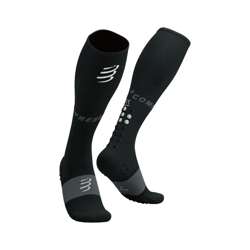 RUN｜COMPRESSPORT Full Socks Oxygen - Black 超薄防磨壓力跑步襪