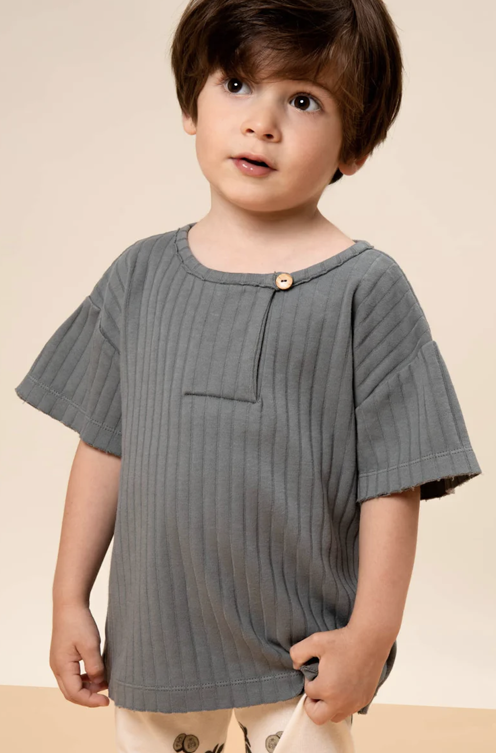 Studio Boheme｜有機棉羅紋平紋上衣 - T-shirt Orso Rib (2色)