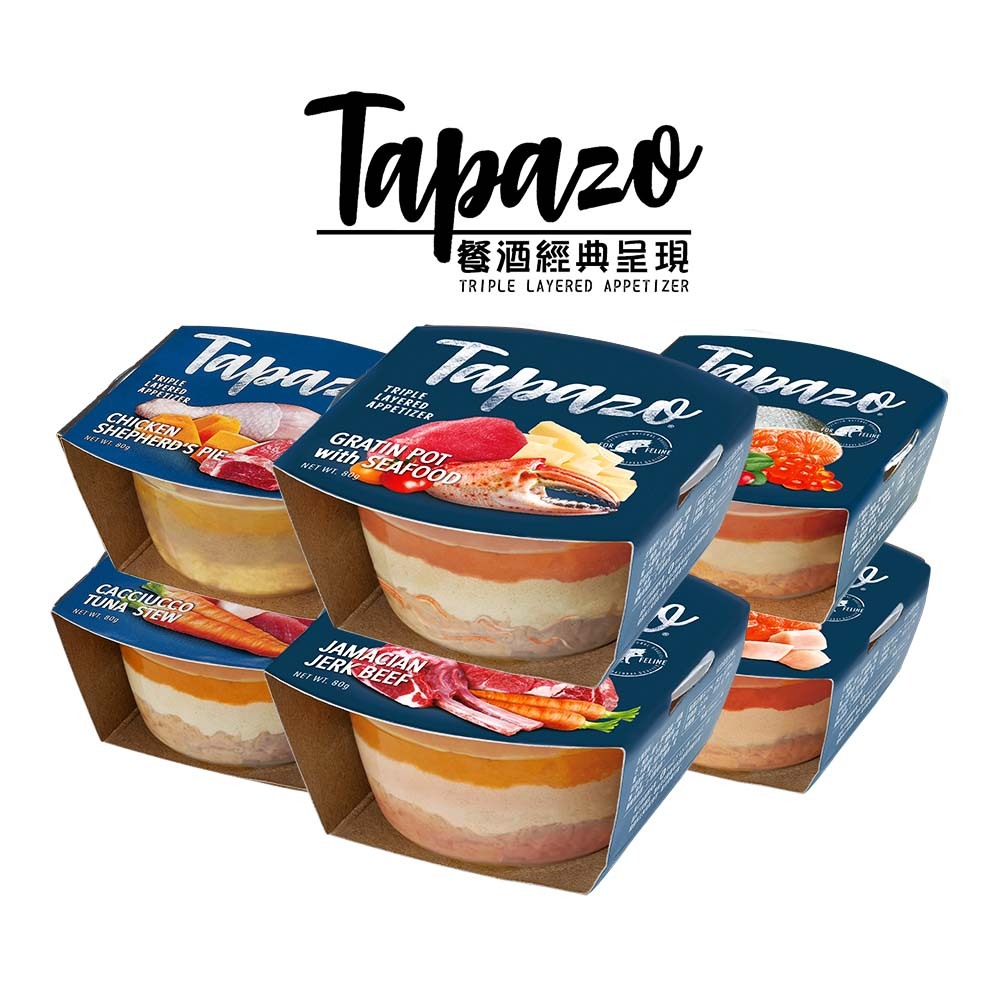 【特百滋Tapazo】開胃三層杯貓罐/80g 貓咪罐頭 雙重口感