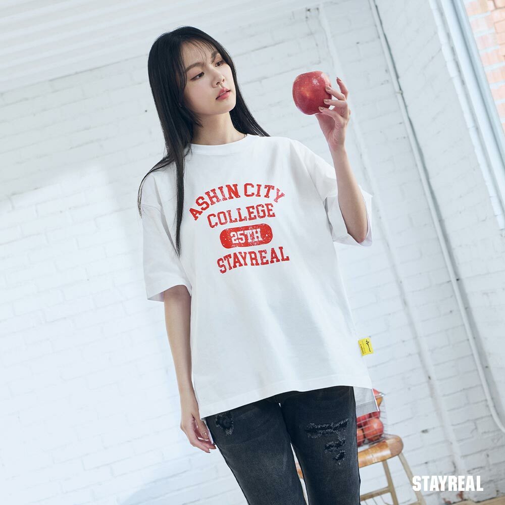 STAYREAL Ashin city寬版T - 白