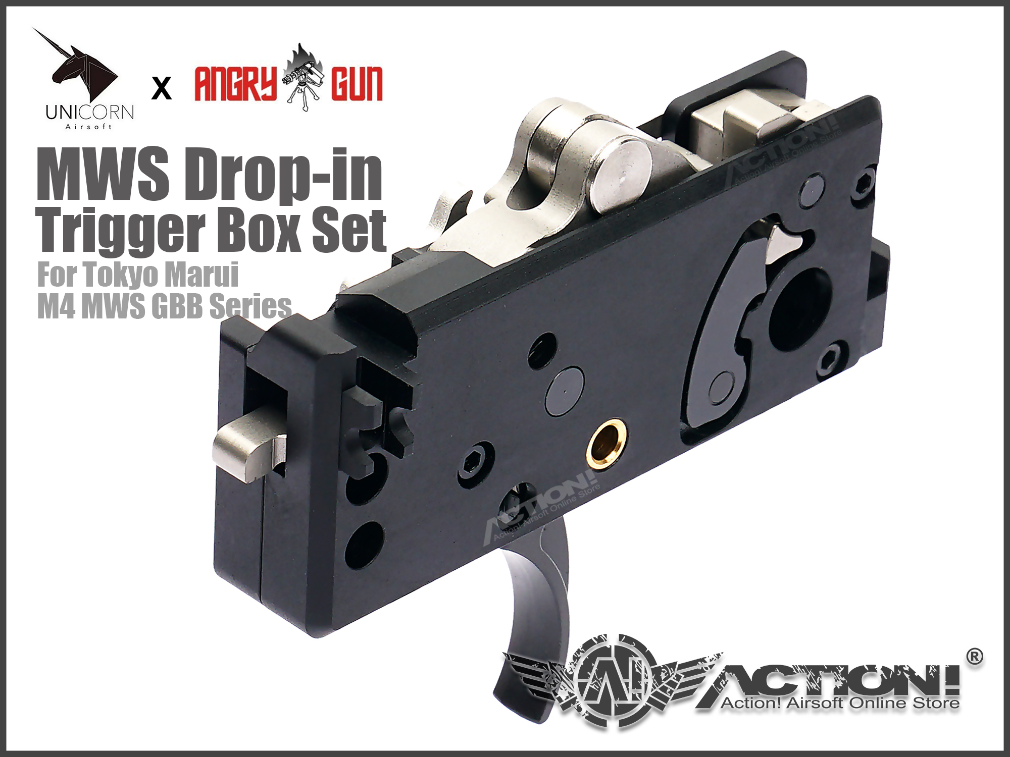 UNICORN獨角獸 x Angry Gun - MWS 火控總成組 /扳機盒 /擊錘組 (MARUI M4A