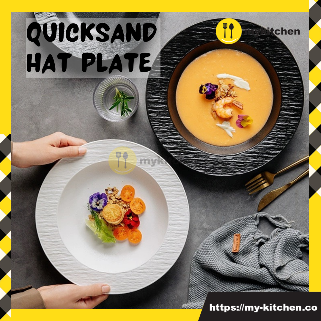 [MY KITCHEN] Quicksand Hat Plate Ceramic Plate Microwav