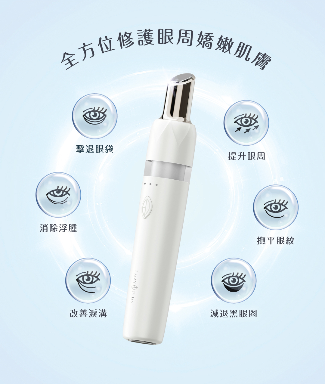 Emay Plus TRIO-Eye Brightener 美眼儀｜RF射頻提拉眼瞼 跳動鬆弛重拾緊緻眼肌