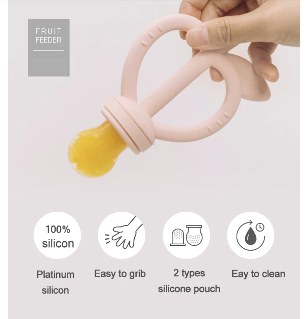 Moyuum Platinum Silicone Apple Baby Teether & Fruit Fee