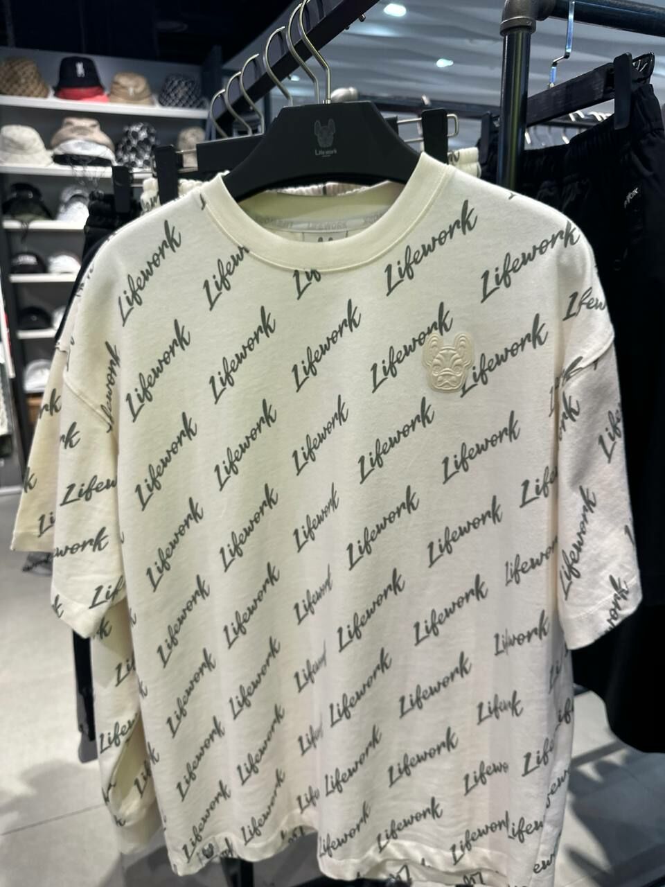 [K] LIFEWORK SIGNATURE LETTERING T-SHIRT,IVORY, LW242TS07002 (KLW470)