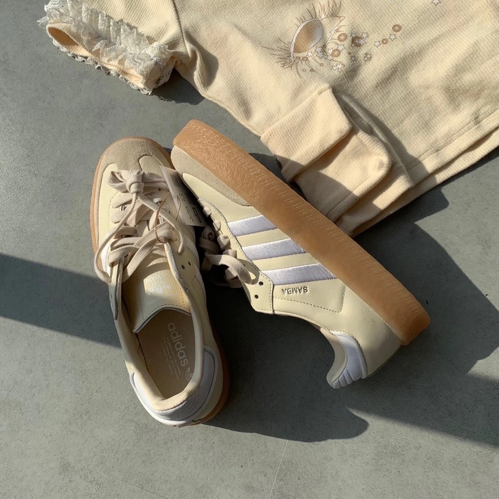 Adidas Originals Sambae 奶油歐蕾 米白 焦糖底 森巴 增高 厚底 ID0434