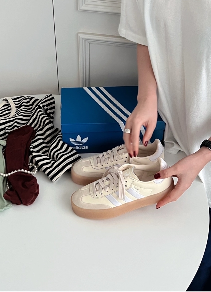 Adidas Originals Sambae 奶油歐蕾 米白 焦糖底 森巴 增高 厚底 ID0434