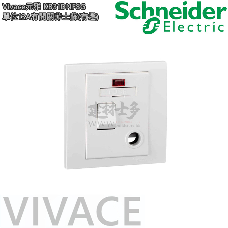 實價另議/施耐德Vivace SERIES-13A單位保險菲士蘇(有掣有燈) KB31DNFSG