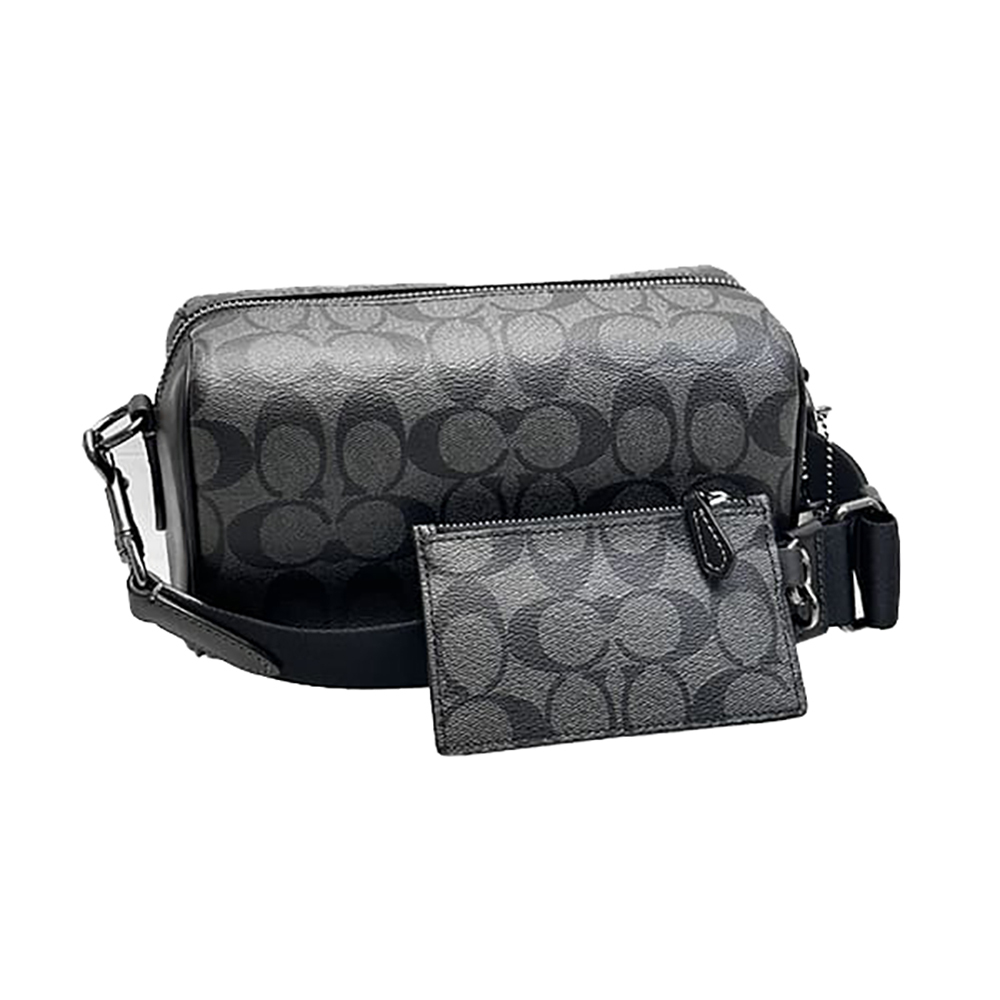 COACH PVC LOGO圓桶二合一男包