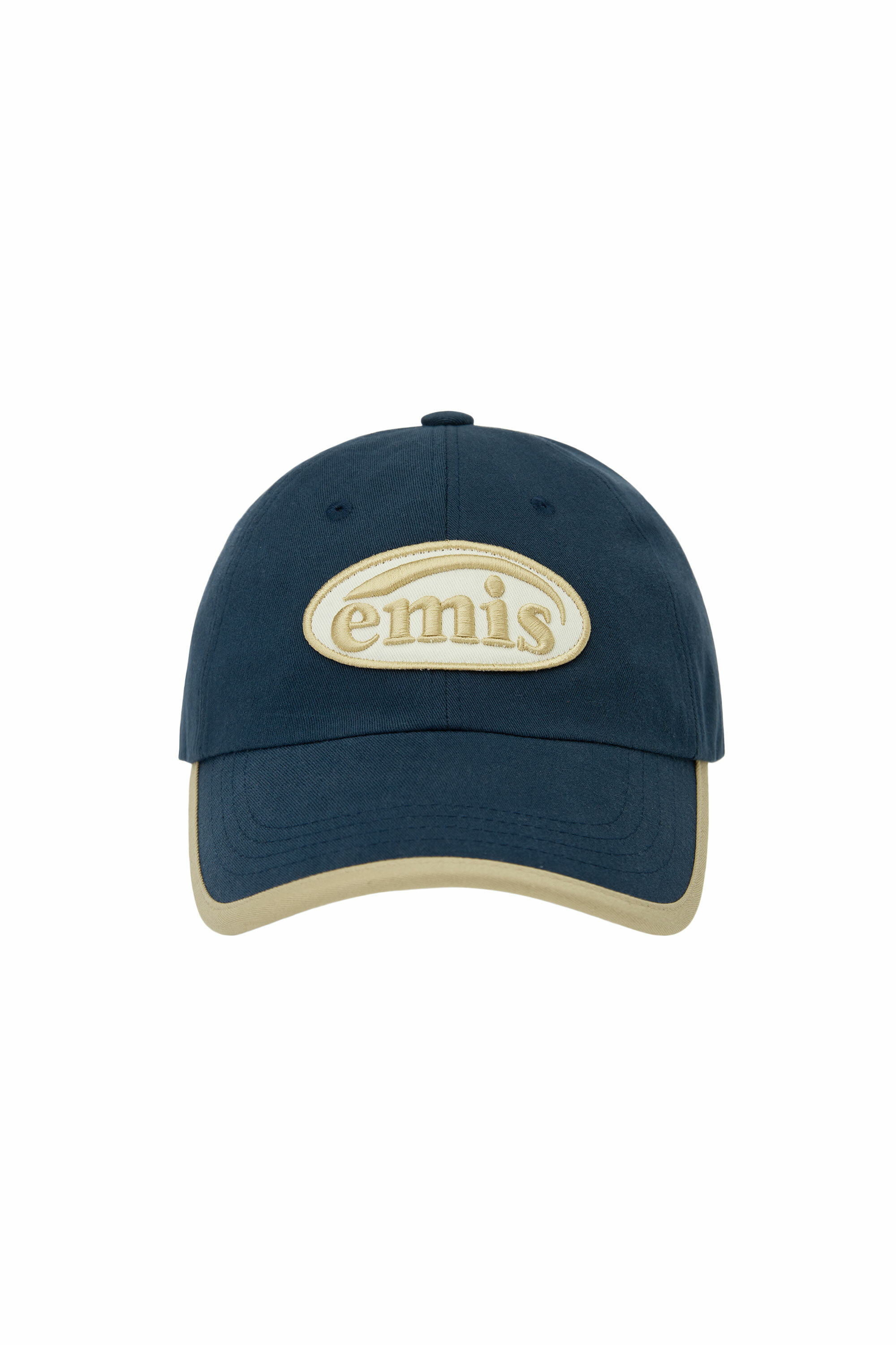emis BEIGE TRIMMING BALL CAP - NAVY