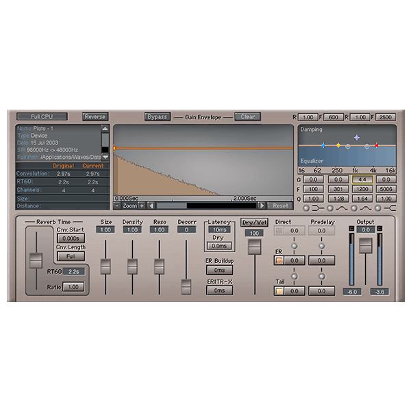 Waves IR1 Convolution Reverb 效果器 Plugin (序號下載版)