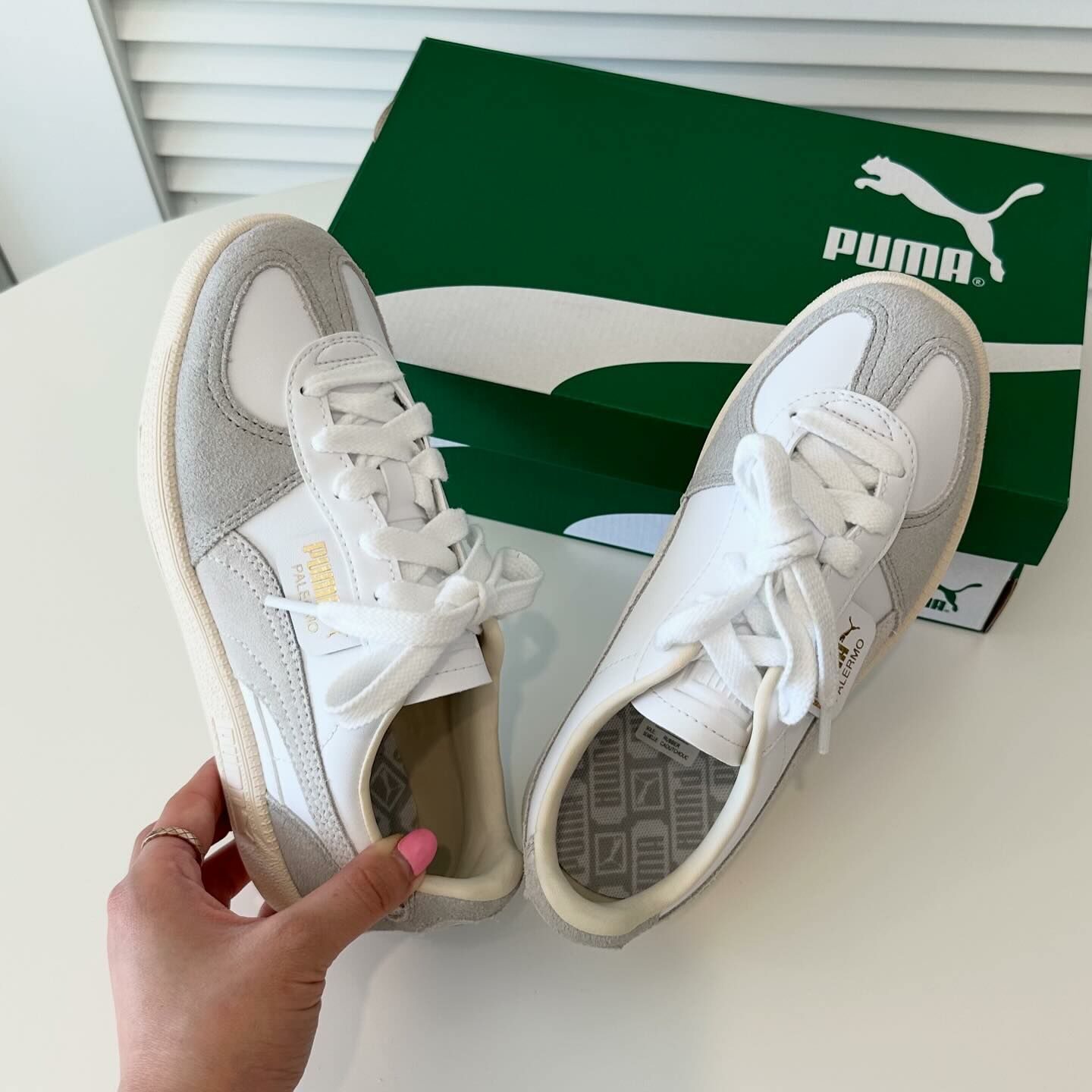 PUMA Palermo 奶油白 淺白灰 白色 復古 德訓鞋 39646404