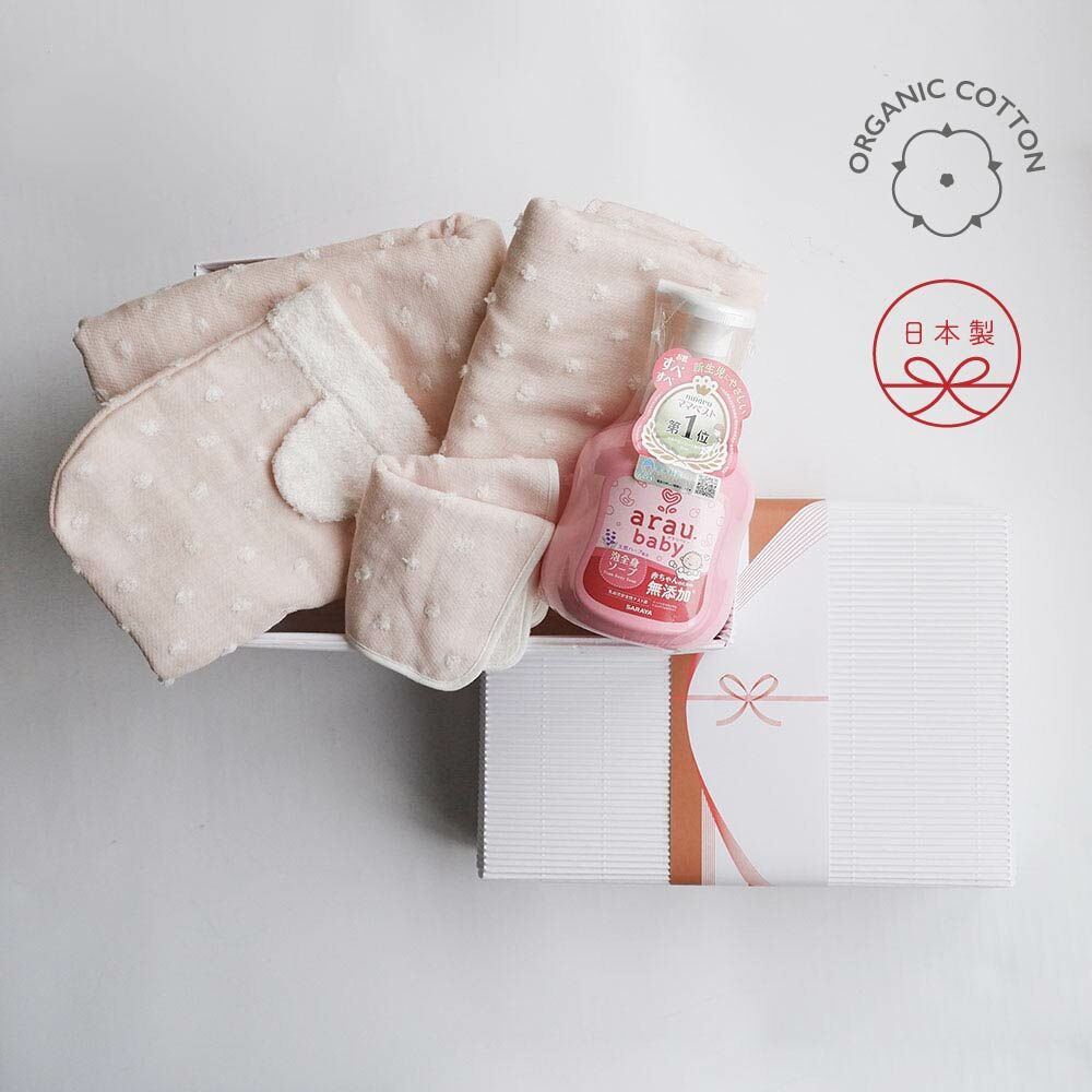 【kontex x arau baby】自然圓點新生洗沐浴禮盒