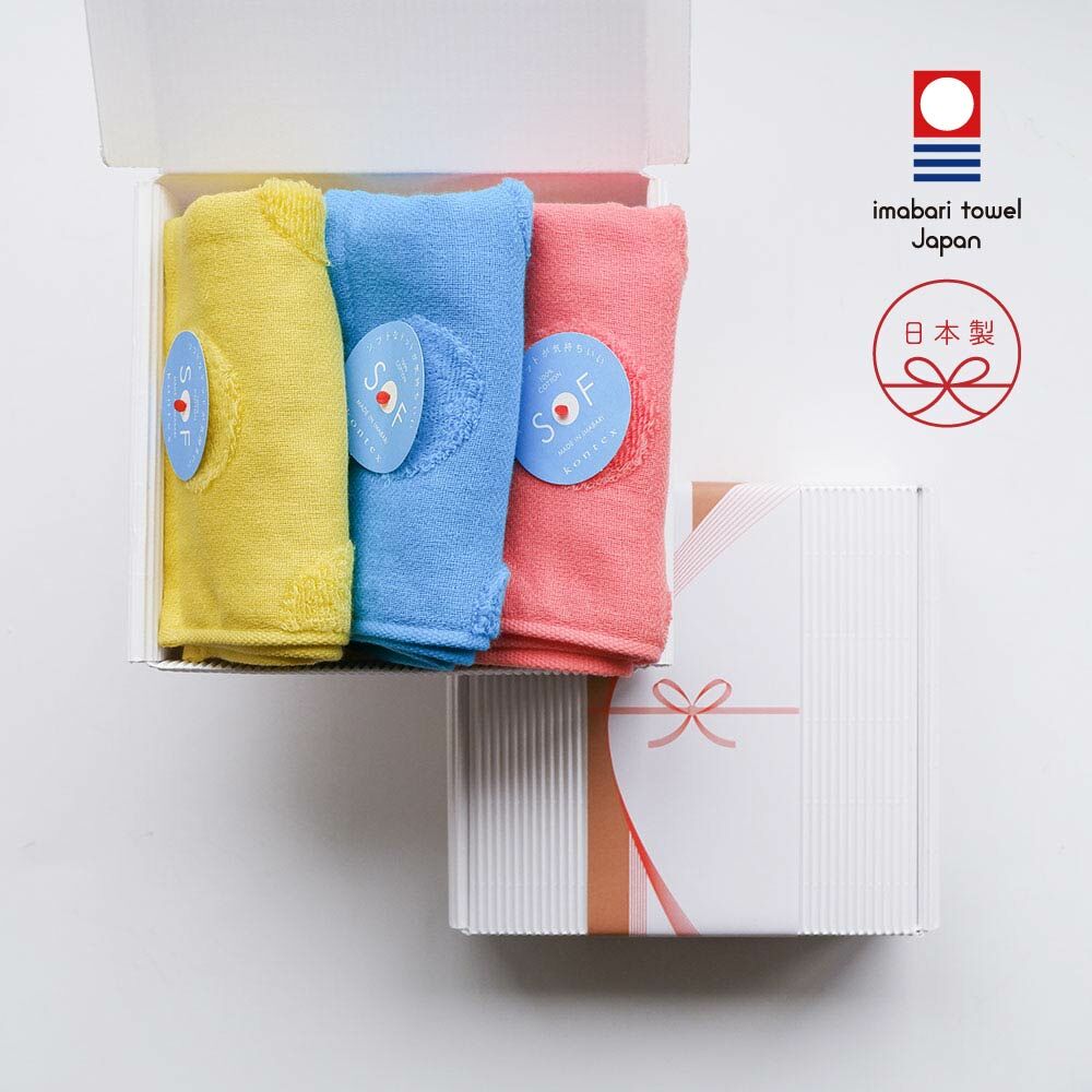 【kontex】日本今治SOF點點系列方巾三件組禮盒