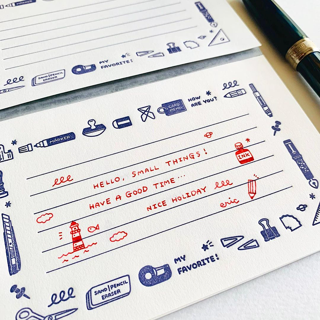 大枝活版室 x Eric便箋－Hello Small Things Message Pad | **3張分裝*