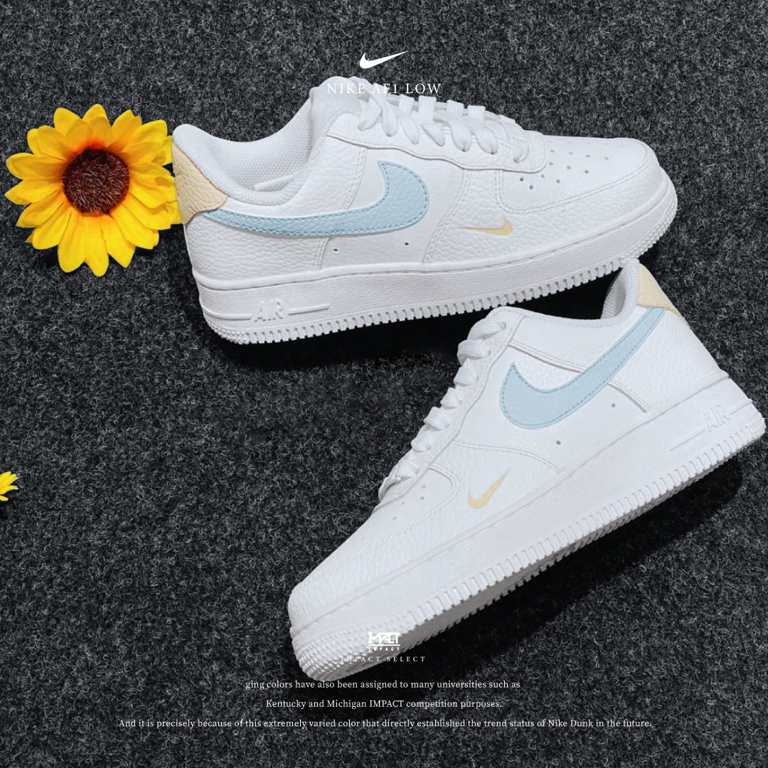 Nike Air Force 1 Low 冰藍雙勾 迷你勾 藍白 HF0022-100